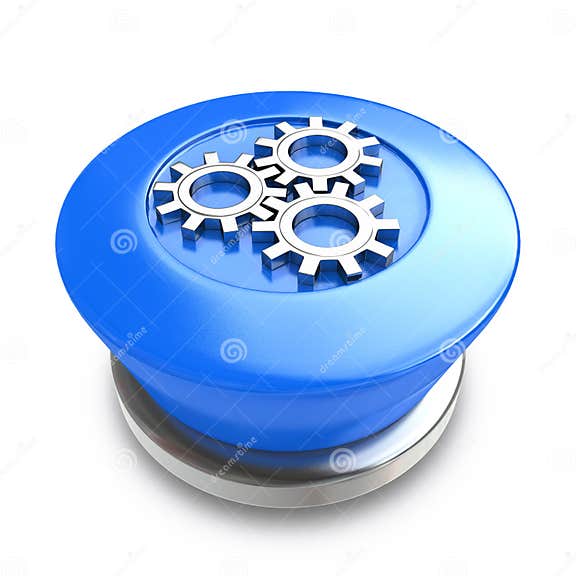 Gear button stock illustration. Illustration of power - 45611161