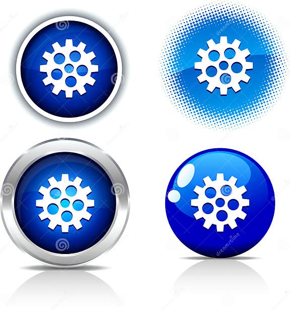 Gear buttons. stock vector. Illustration of shiny, settings - 12371120