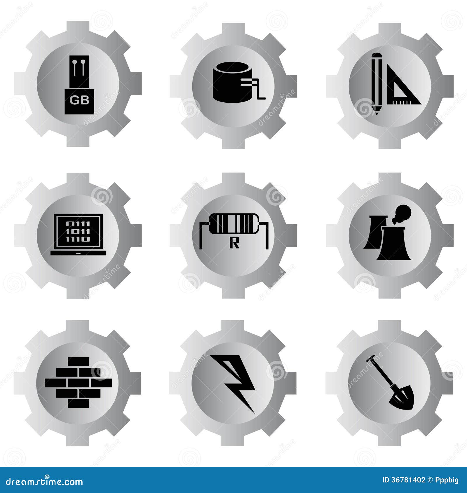 Gear buttons stock illustration. Illustration of digital - 36781402