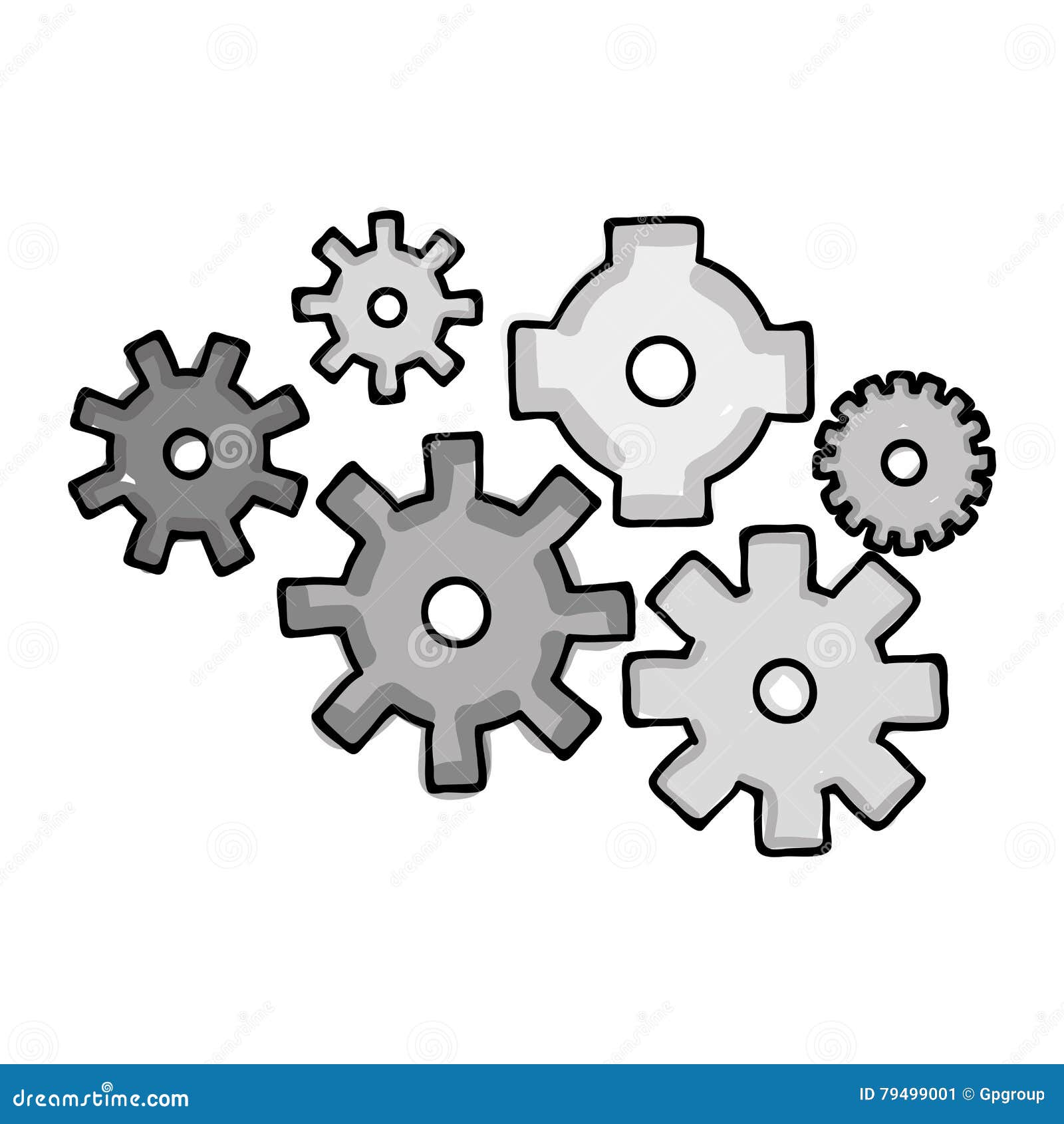 Gear cartoon icon image stock vector. Illustration of progress - 79499001