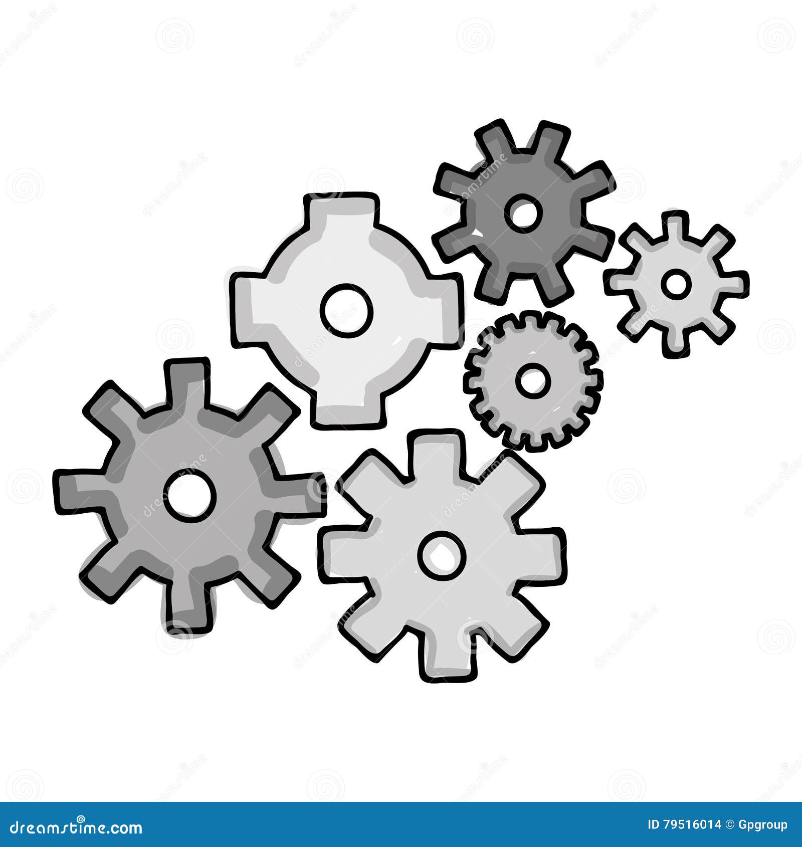 Gear cartoon icon image stock vector. Illustration of industrial - 79516014
