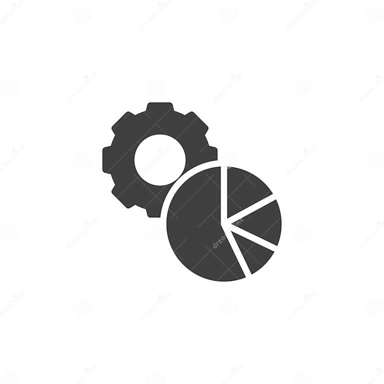 Gear and Chart vector icon stock illustration. Illustration of chart ...