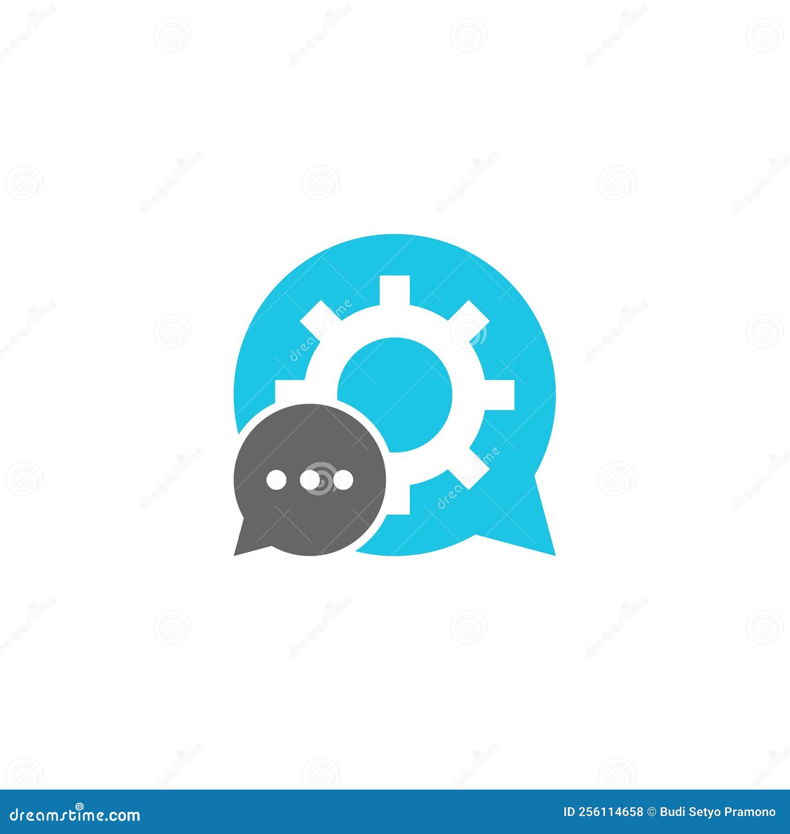 Gear Chat Logo Design Template. Chat Gear Logo Concept Vector Stock ...