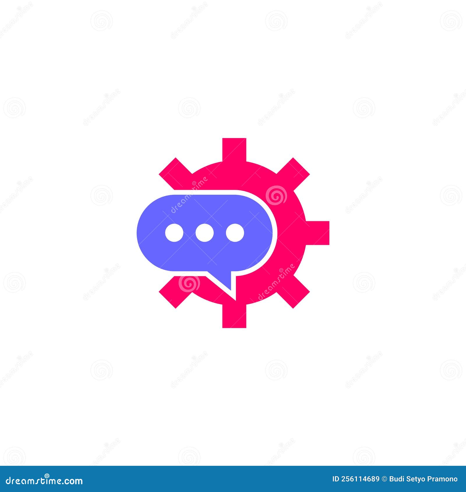 Gear Chat Logo Design Template. Chat Gear Logo Concept Vector Stock ...