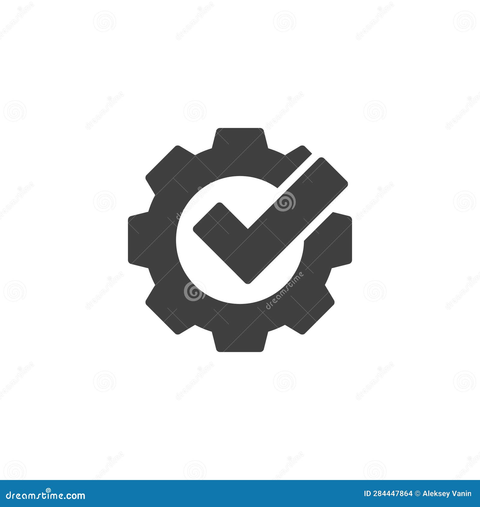 Gear with Check Mark Vector Icon Stock Illustration - Illustration of ...