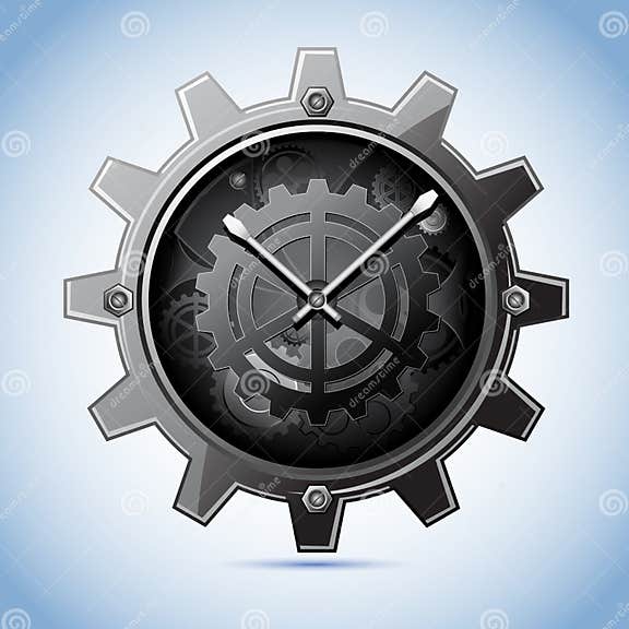 Gear Clock stock vector. Illustration of power, gear - 20423967