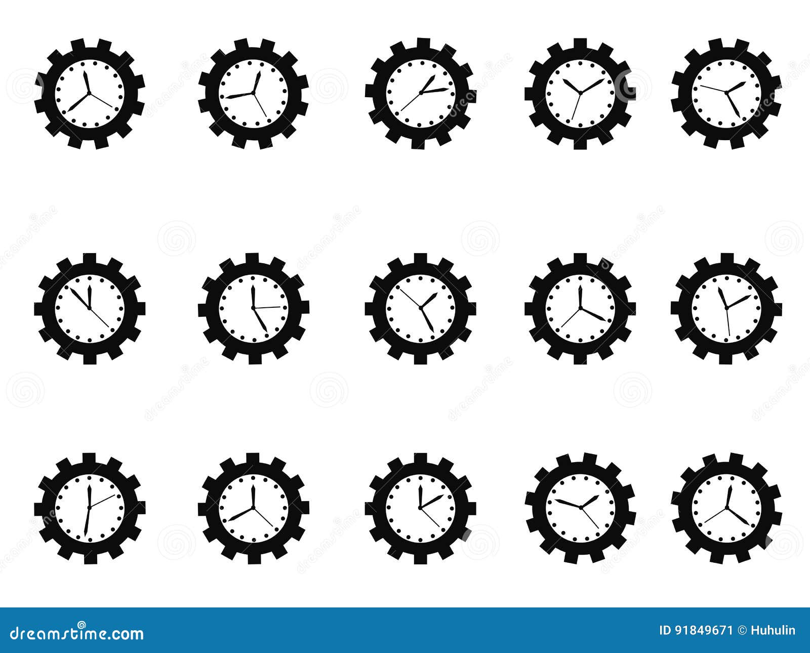 Gear And Clock Color Icon. Cog Wheel And Watch Time Deadline, Settings ...
