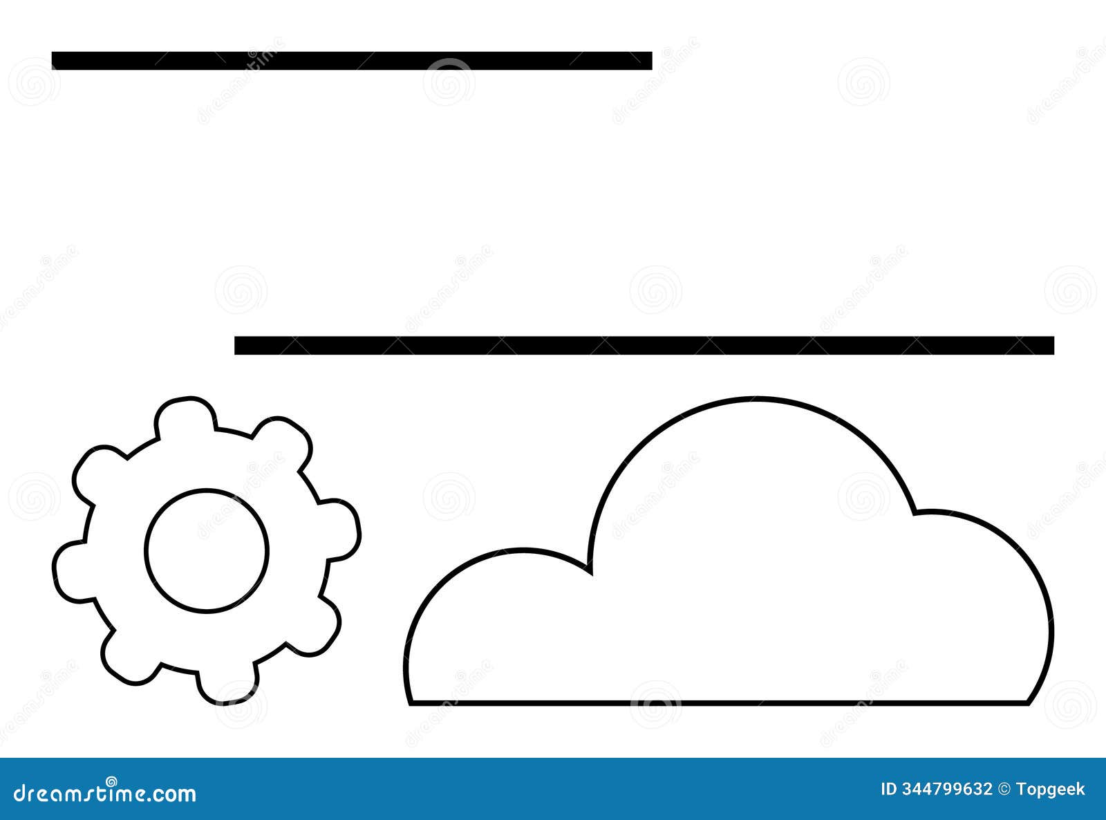 Gear and Cloud with Horizontal Lines for Technology and Cloud Computing ...