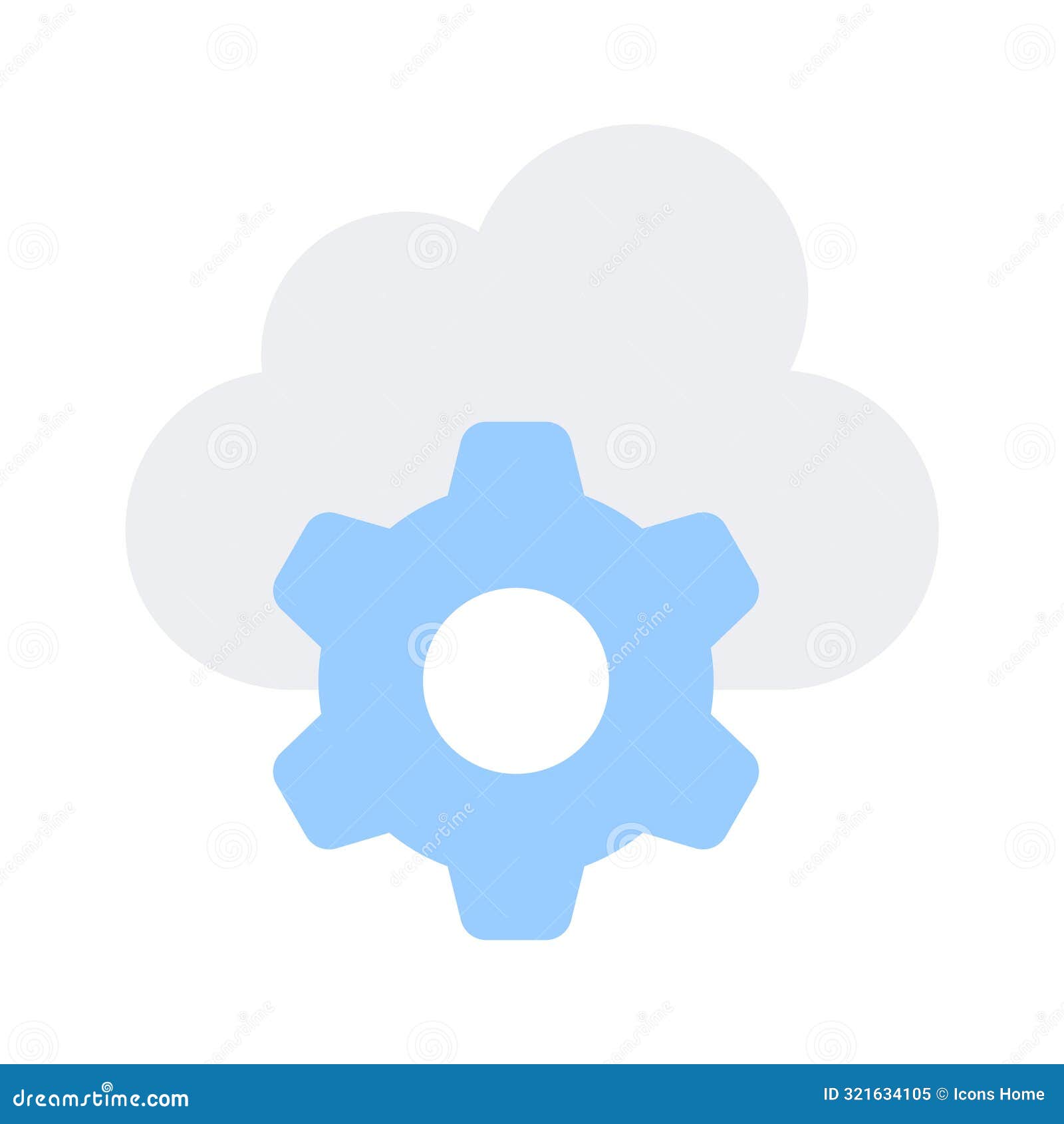 Gear with Cloud Showing Icon of Cloud Setting, Cloud Management Stock Vector - Illustration of ...