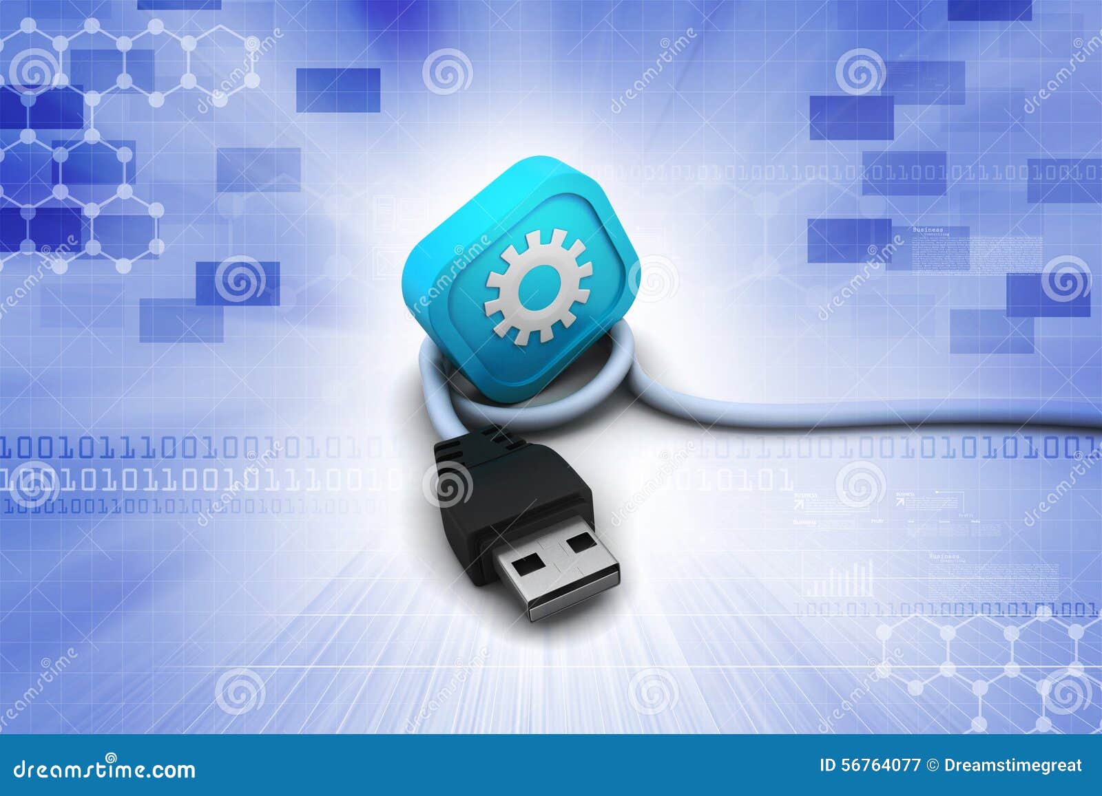 Gear Cog Connect with Cord Wire Stock Illustration - Illustration of ...