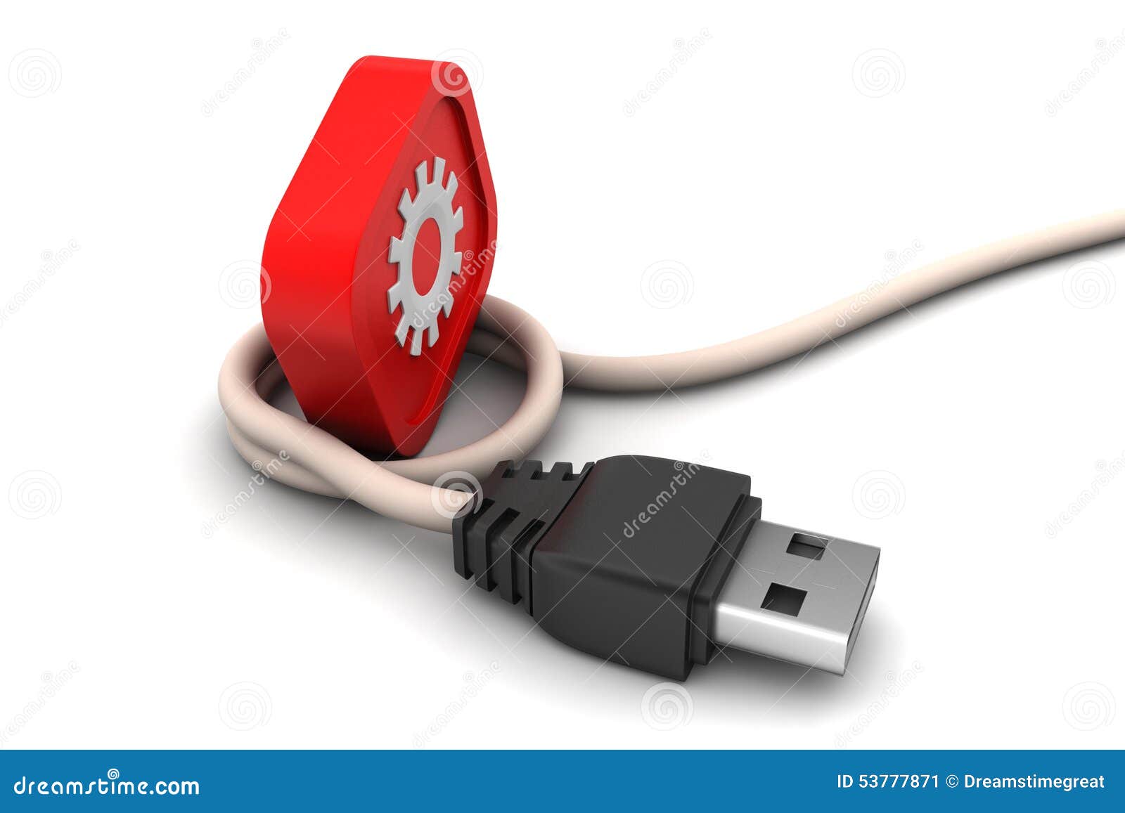 Gear Cog Connect with Cord Wire Stock Illustration - Illustration of ...