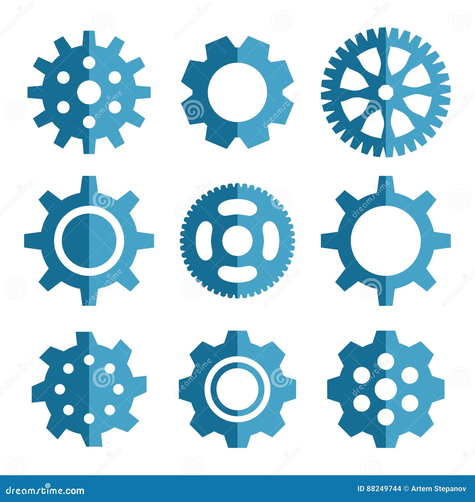 Gear or Cog Icon Vector Illustration Stock Vector - Illustration of ...