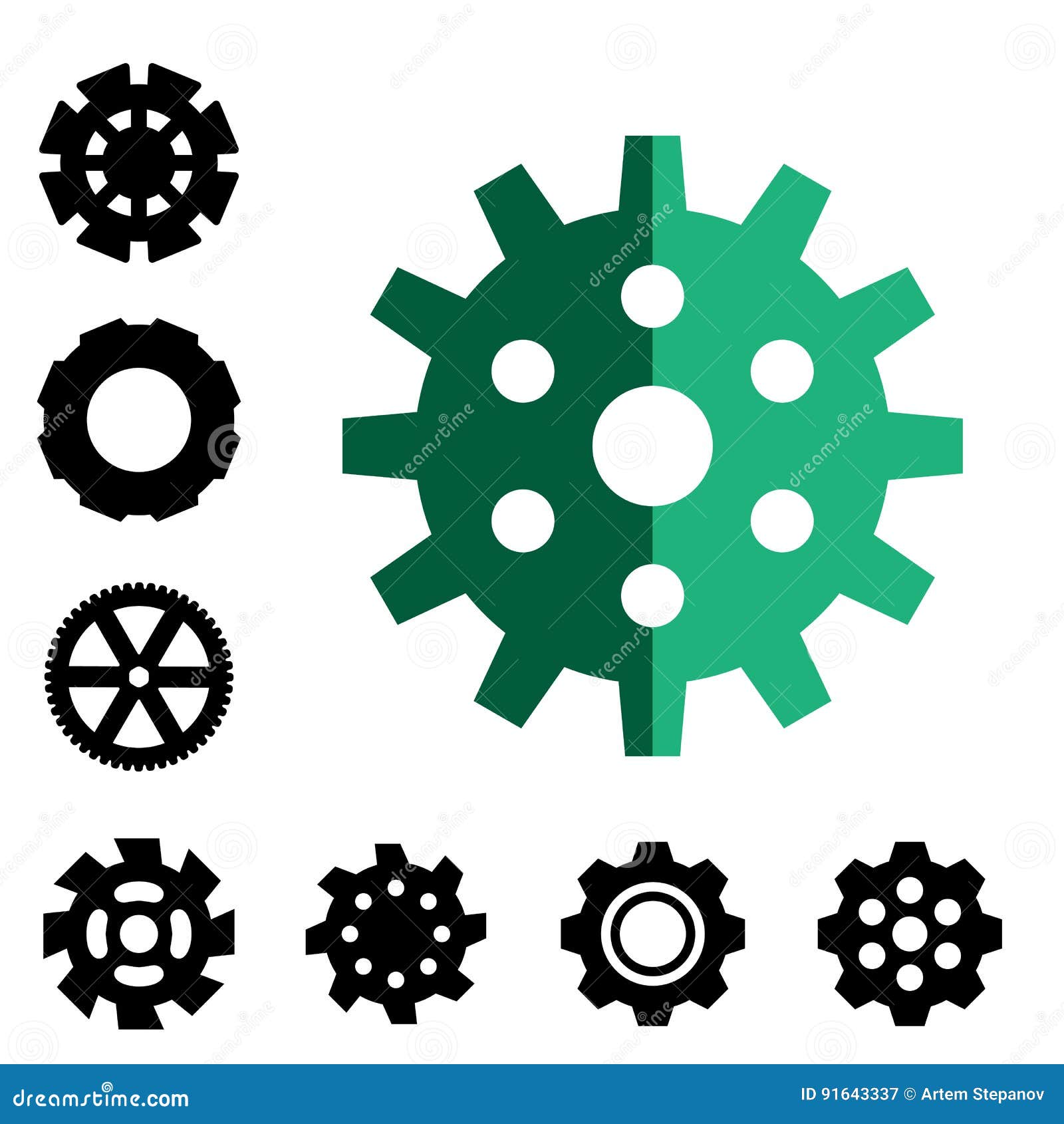 Gear or Cog Icon Vector Illustration Stock Vector - Illustration of ...