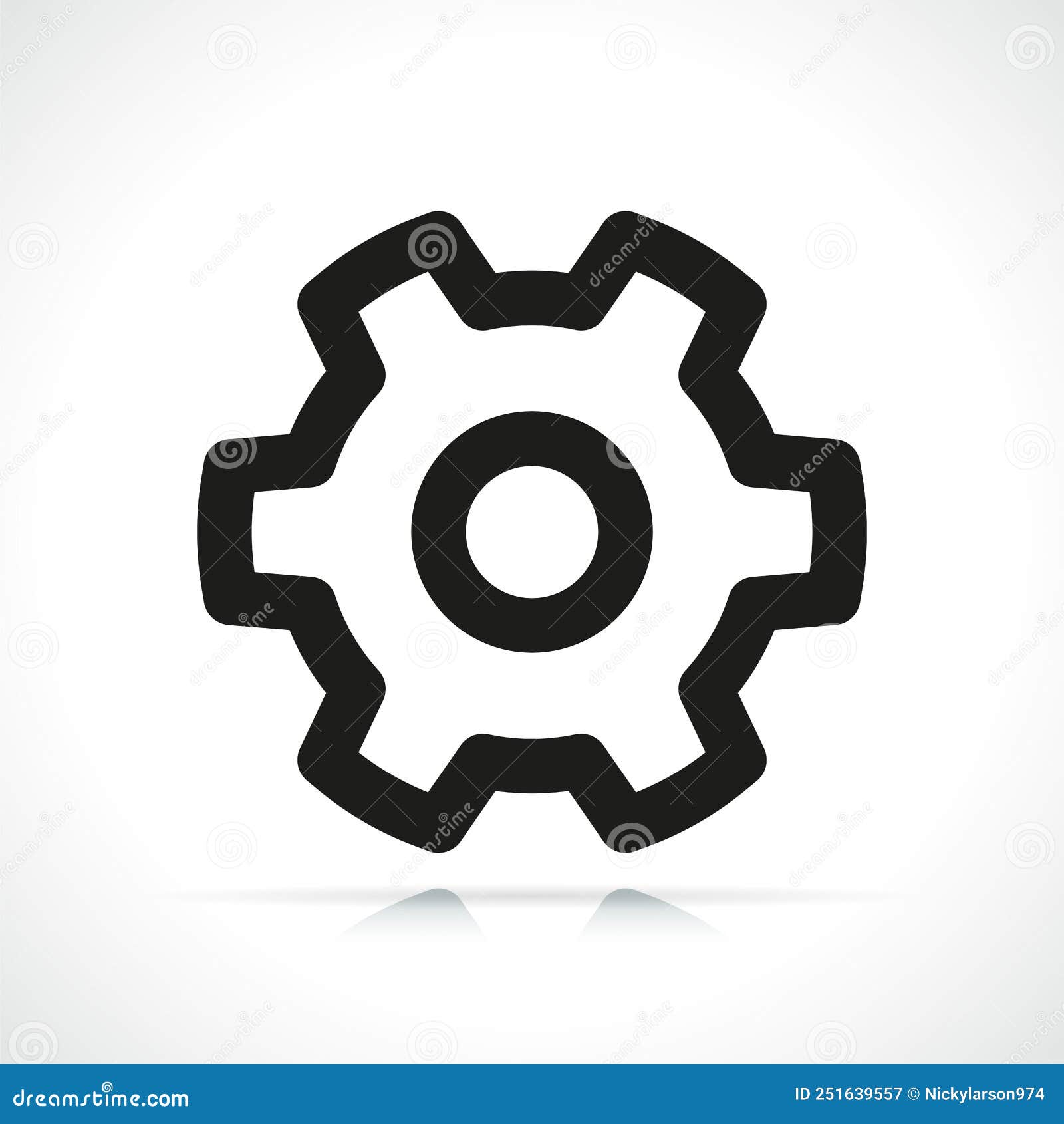 Gear or cog line icon stock vector. Illustration of sign - 251639557