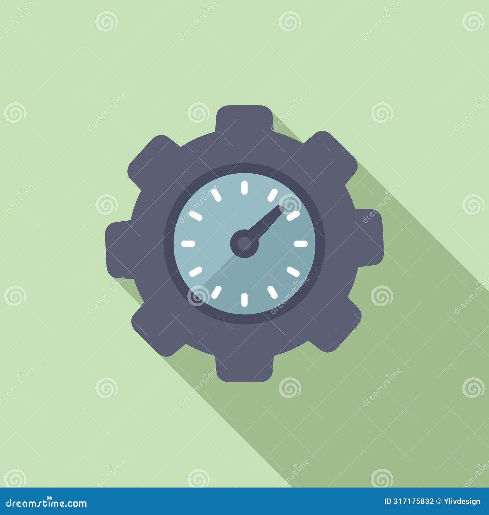 Gear Cog Time Duration Icon Flat Vector. Clock Plan Royalty-Free Stock ...