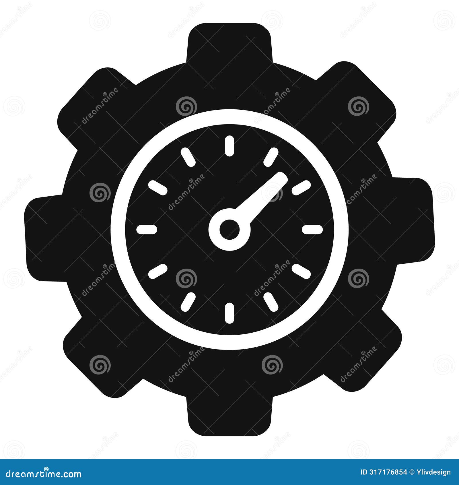 Gear Cog Time Duration Icon Simple Vector. Clock Plan Stock Vector ...