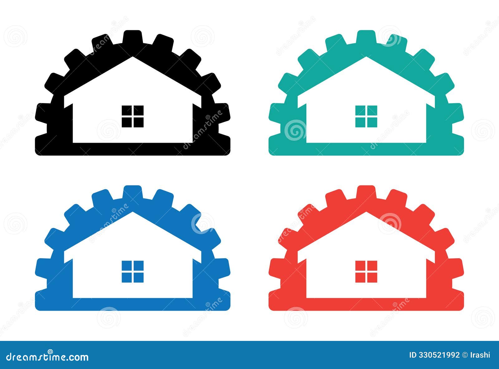 Gear cog wheel with house stock vector. Illustration of office - 330521992