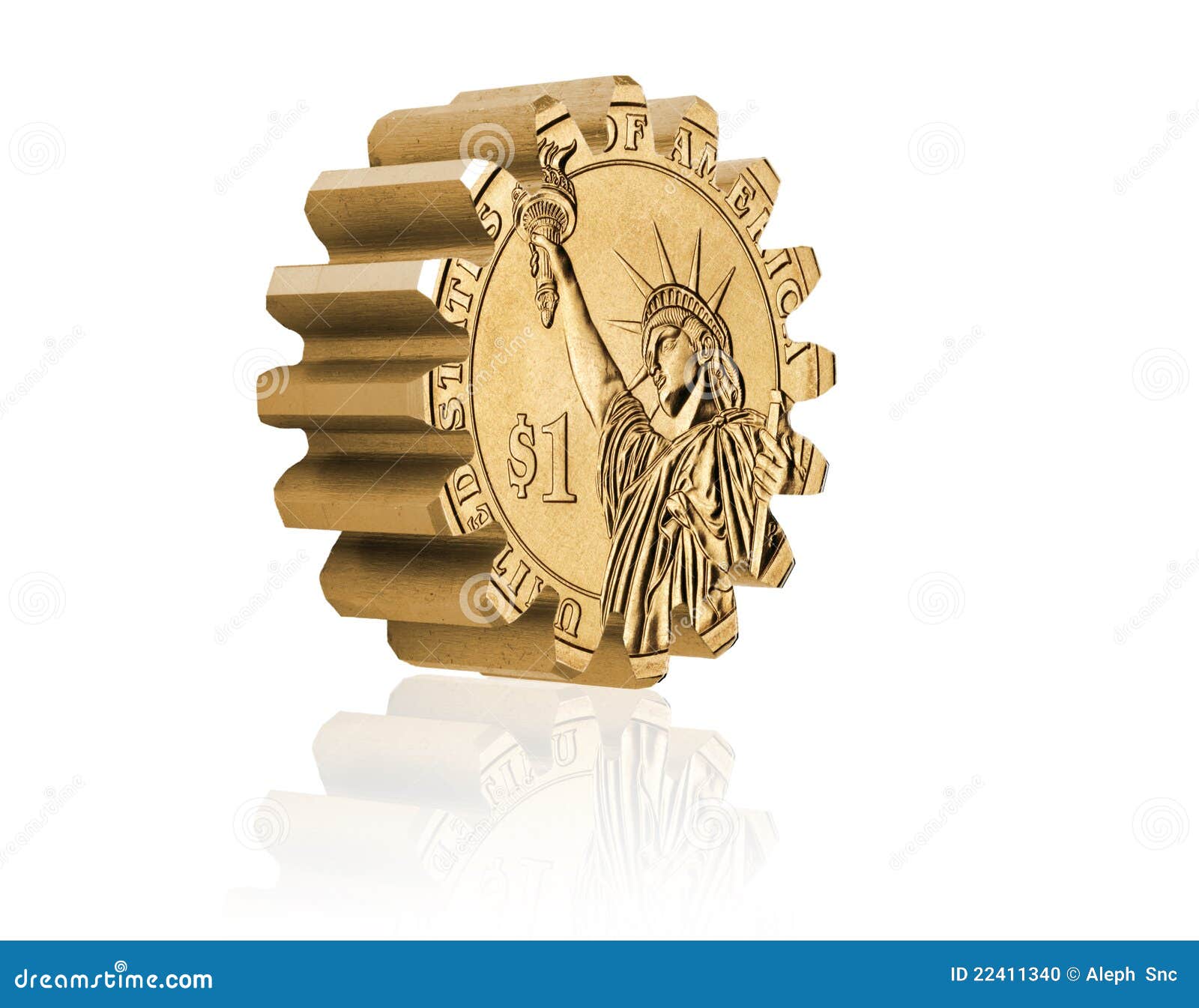 Gear coin stock photo. Image of cash, industry, precision - 22411340