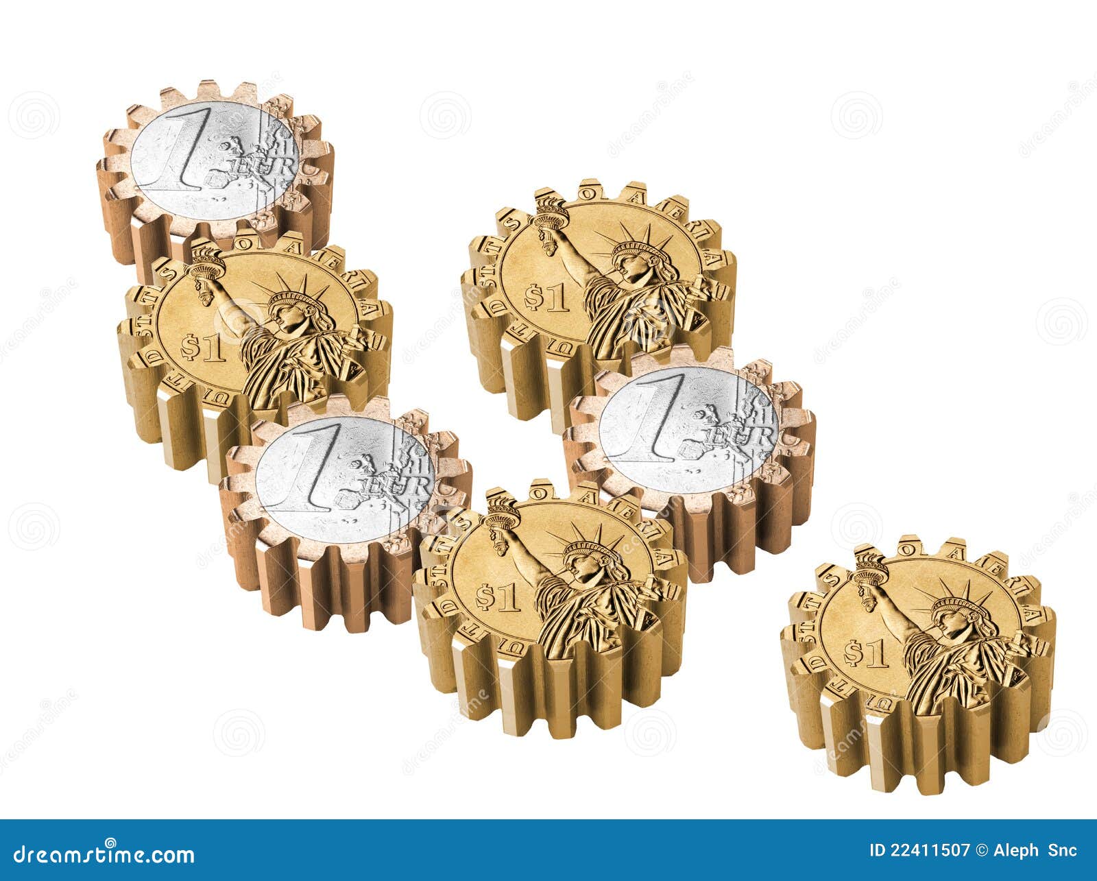 Gear coin stock image. Image of equipment, evolution - 22411507