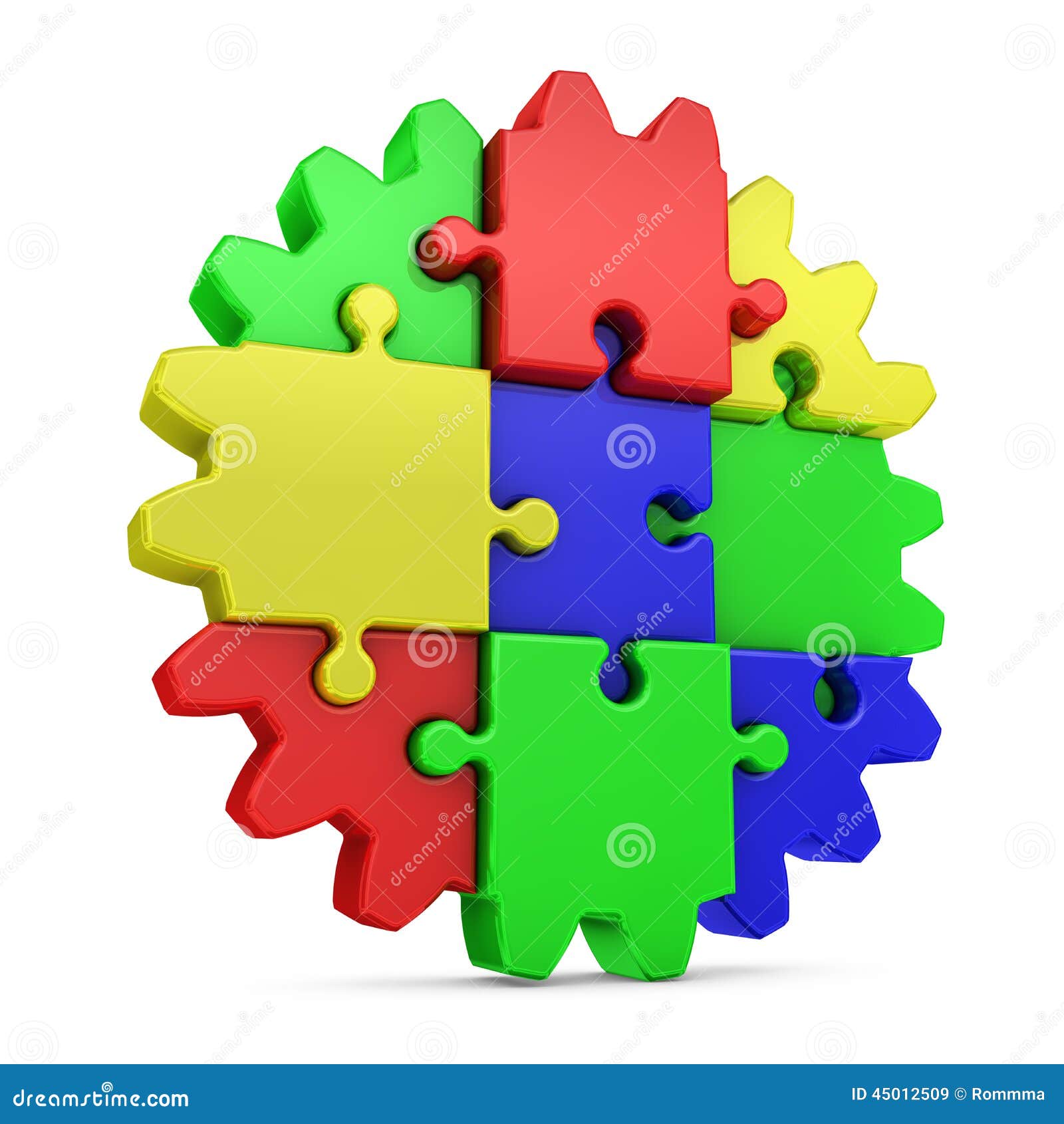 Gear colored puzzles stock illustration. Illustration of industrial ...
