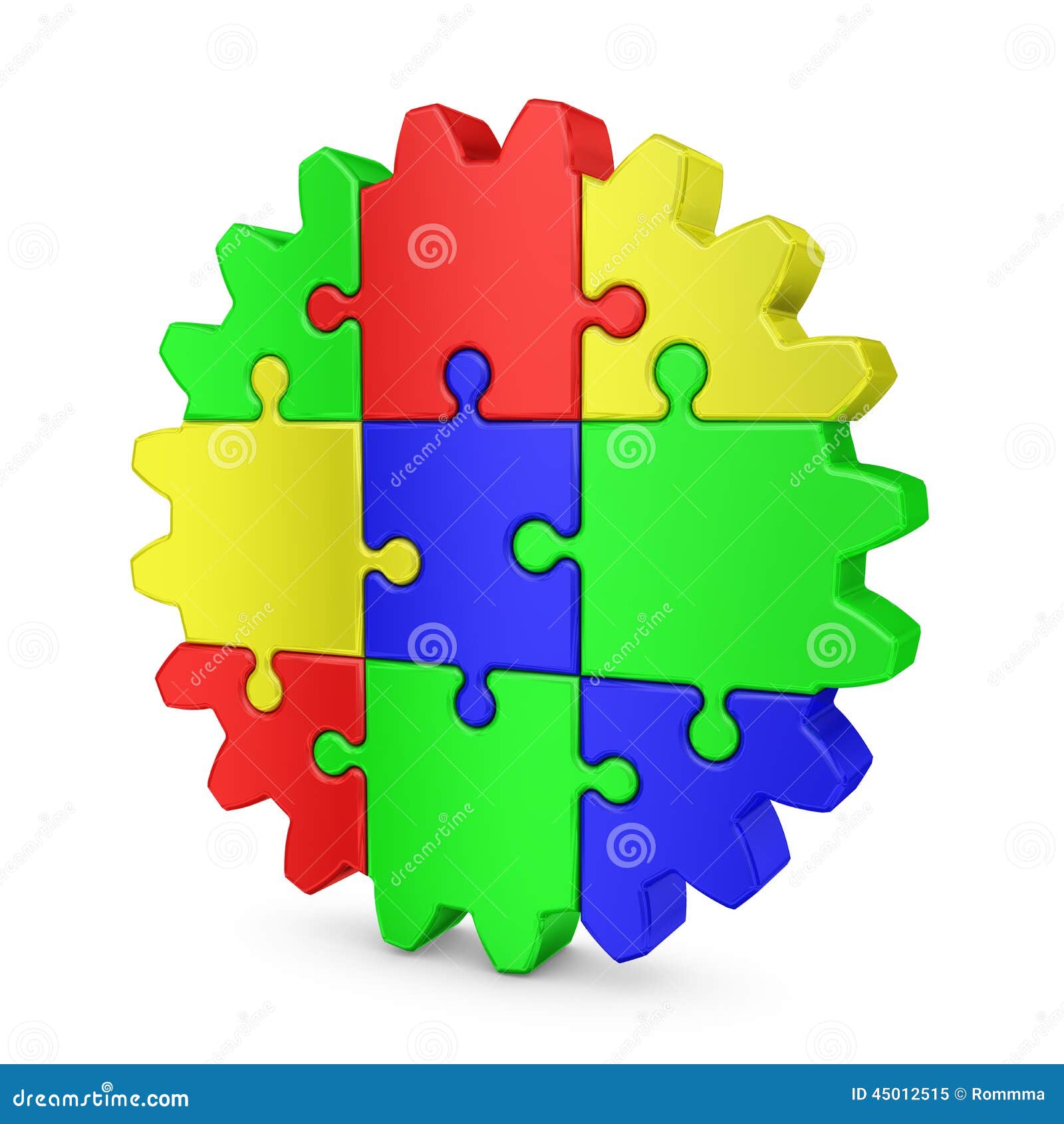 Gear colored puzzles stock illustration. Illustration of symbol - 45012515