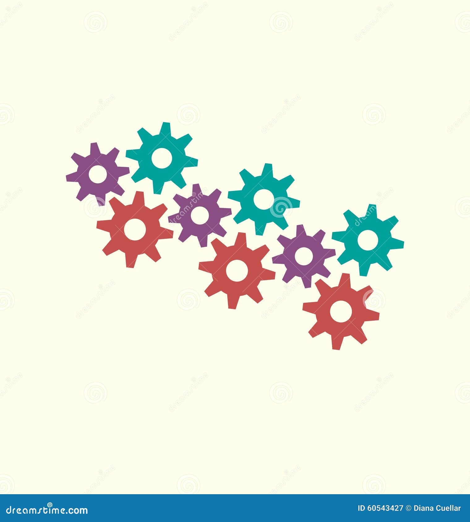 Gear colors stock vector. Illustration of blue, mechanical - 60543427