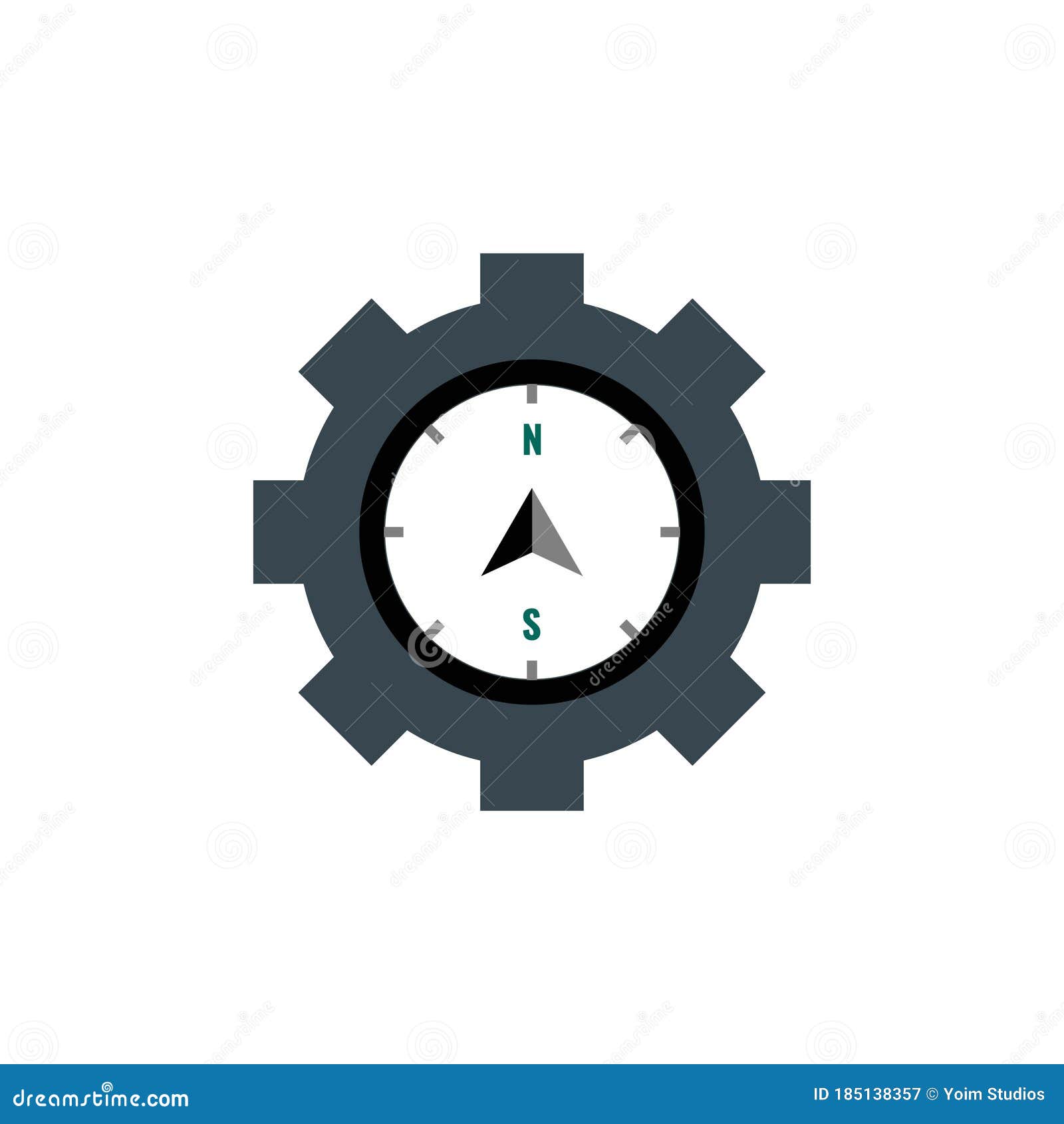 Gear Compass Vector Design Template Illustration Stock Vector ...