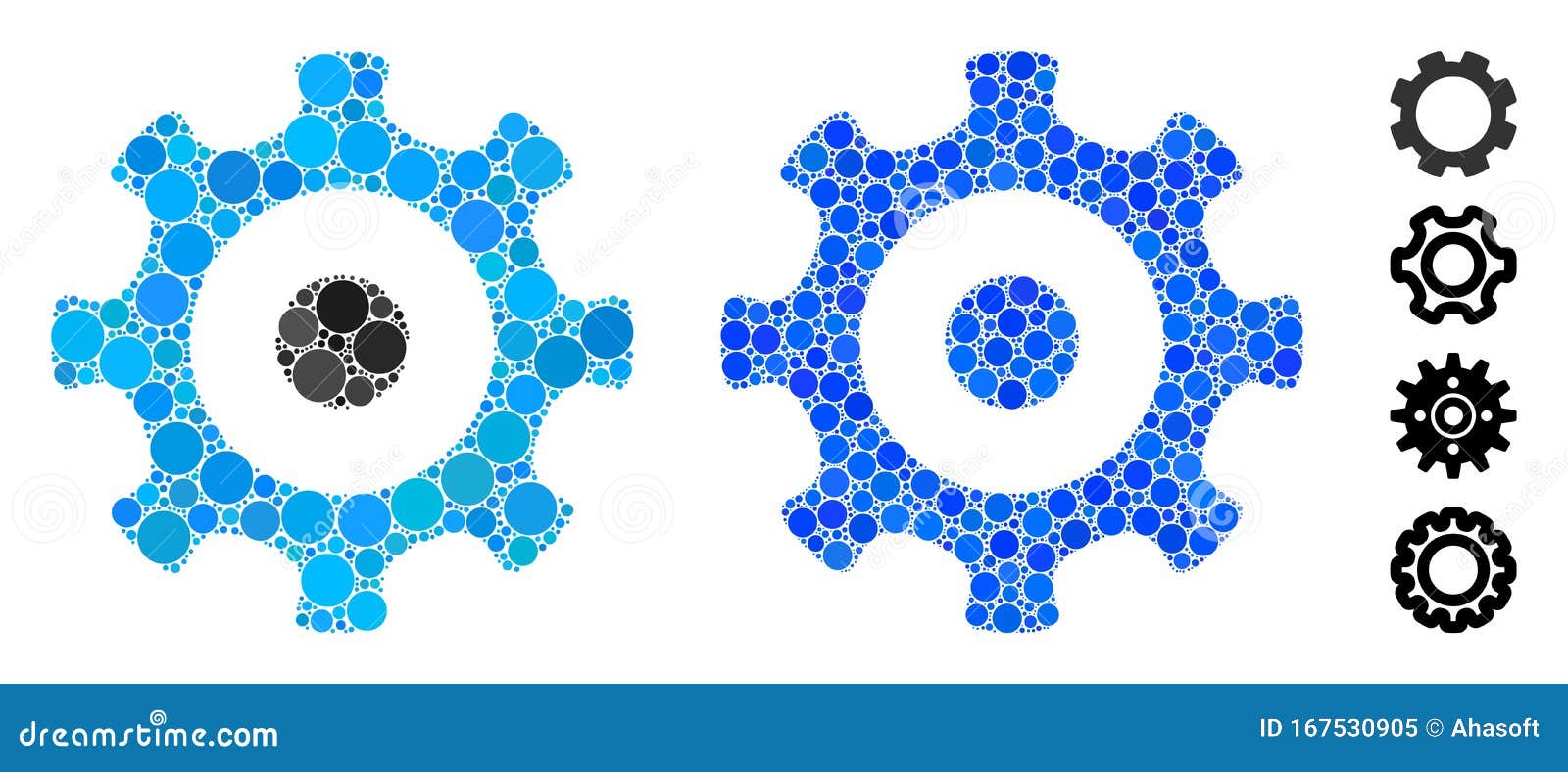 Gear Composition Icon of Circles Stock Illustration - Illustration of ...