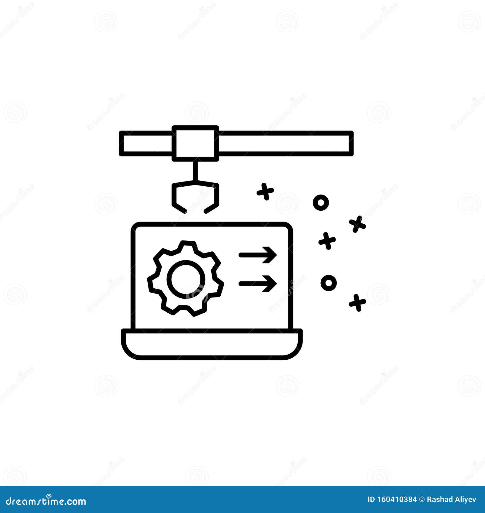 Gear Computer Technology Icon. Element of Manufacturing Stock ...