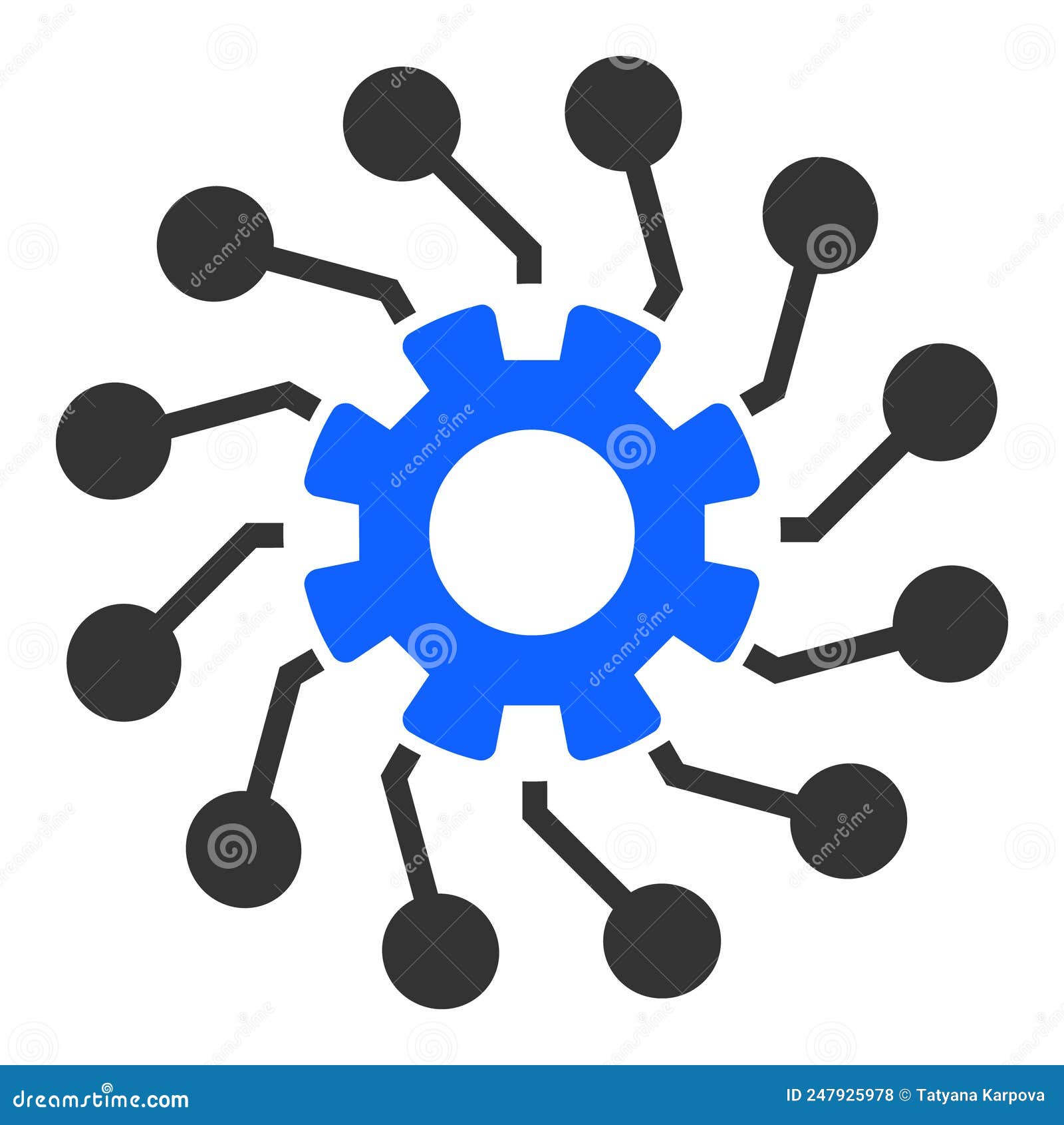 Gear Connections Vector Icon Flat Illustration Stock Vector ...