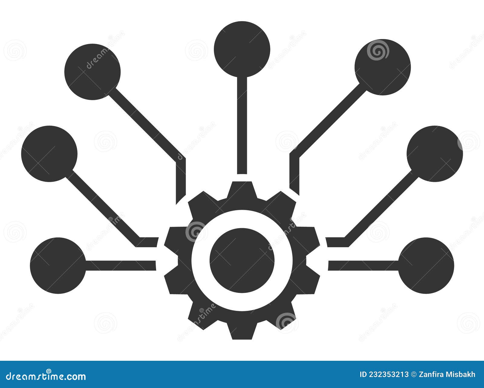 Gear Connections Vector Icon Illustration Stock Vector - Illustration ...