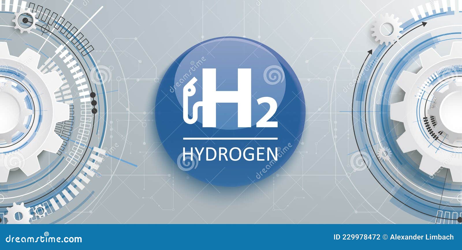 Gear Construction Circuit Board H2 Hydrogen Stock Vector - Illustration ...