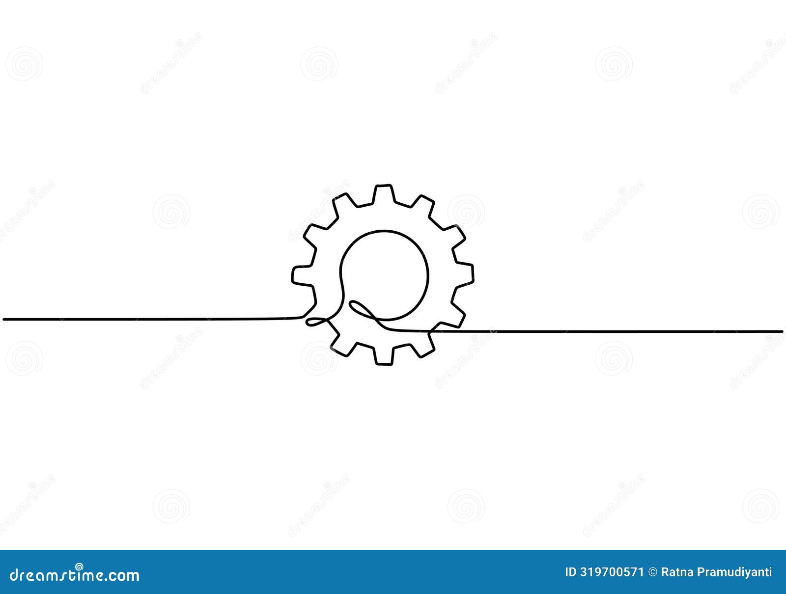 Gear Continuous Single Line Drawing Stock Vector - Illustration of ...
