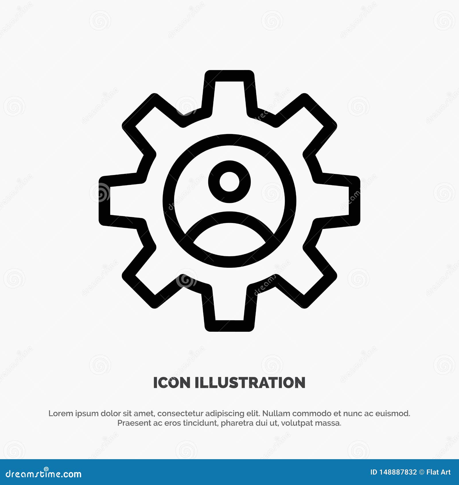 Gear, Controls, Profile, Use Line Icon Vector Stock Vector ...