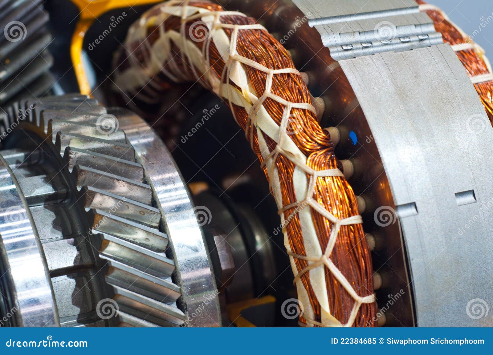 Gear and copper coil stock image. Image of machine, gearbox - 22384685