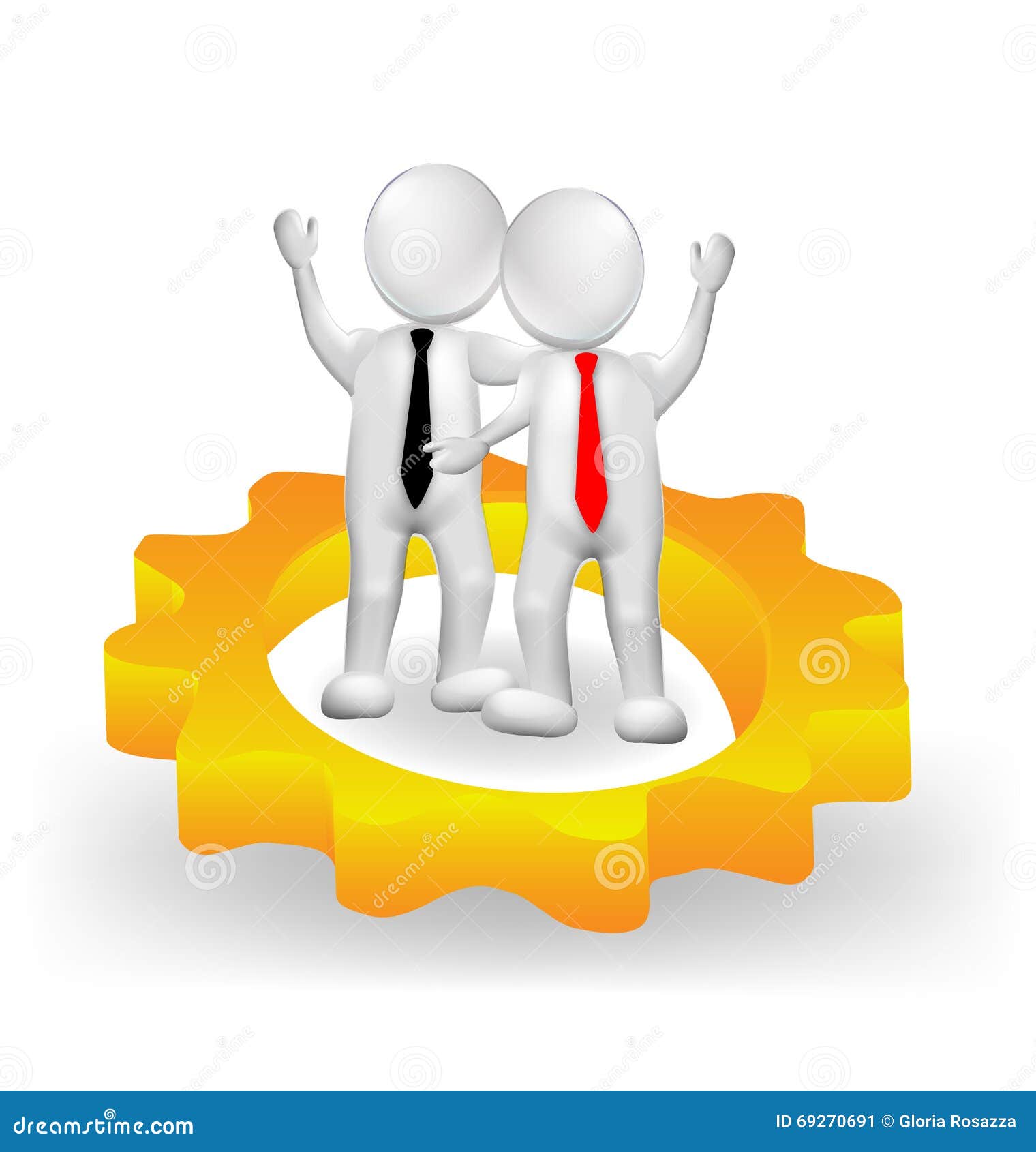 Gear 3D partners stock vector. Illustration of card, graphic - 69270691