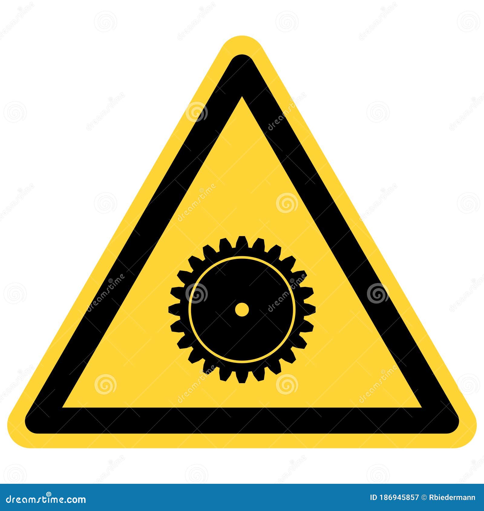 Gear and danger sign stock vector. Illustration of industry - 186945857