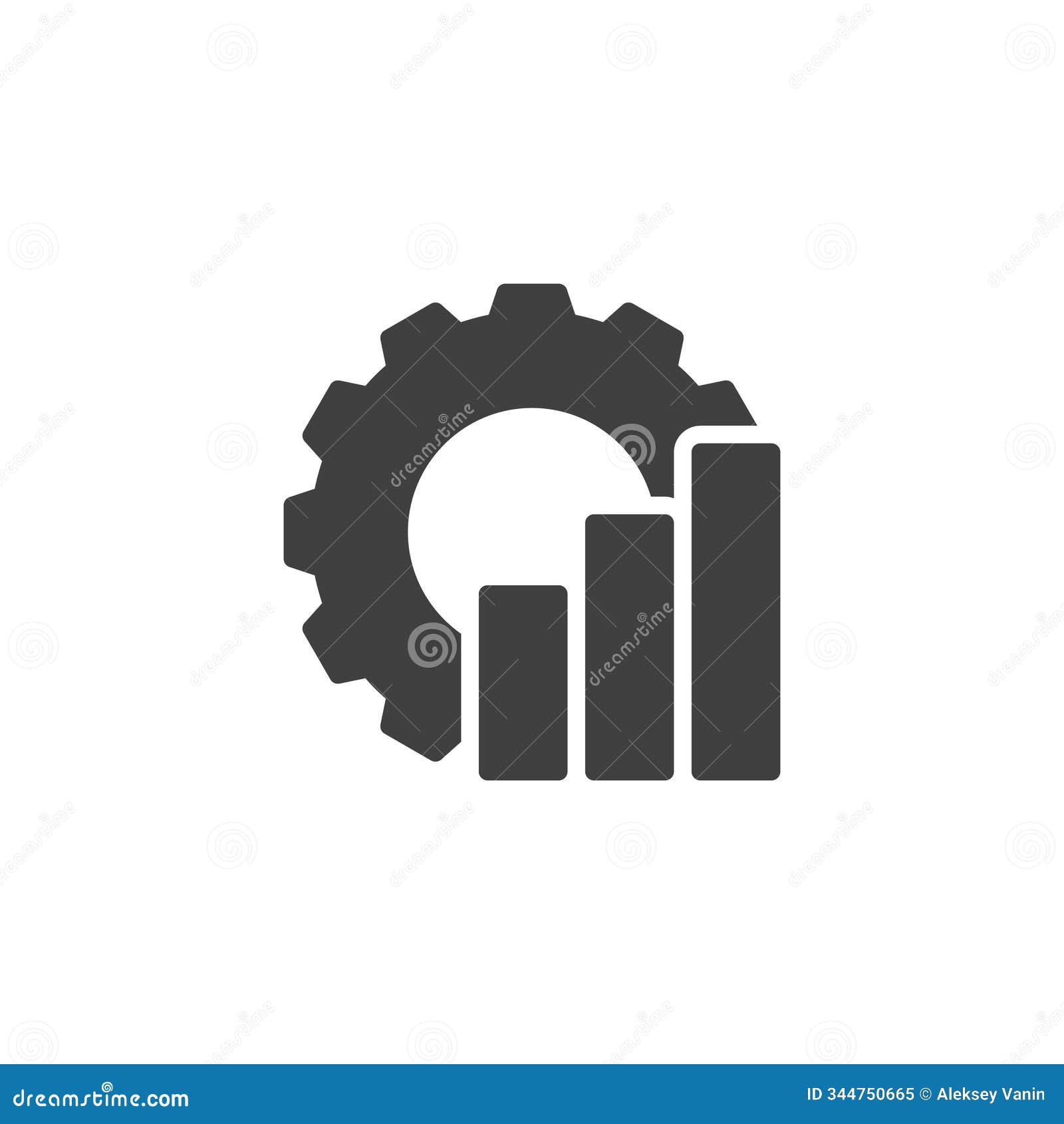 Gear and Data vector icon stock illustration. Illustration of ...
