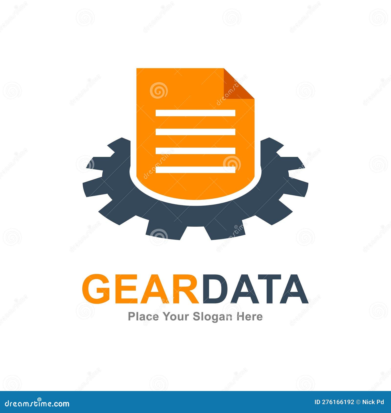 Gear data vector logo icon stock vector. Illustration of signage ...