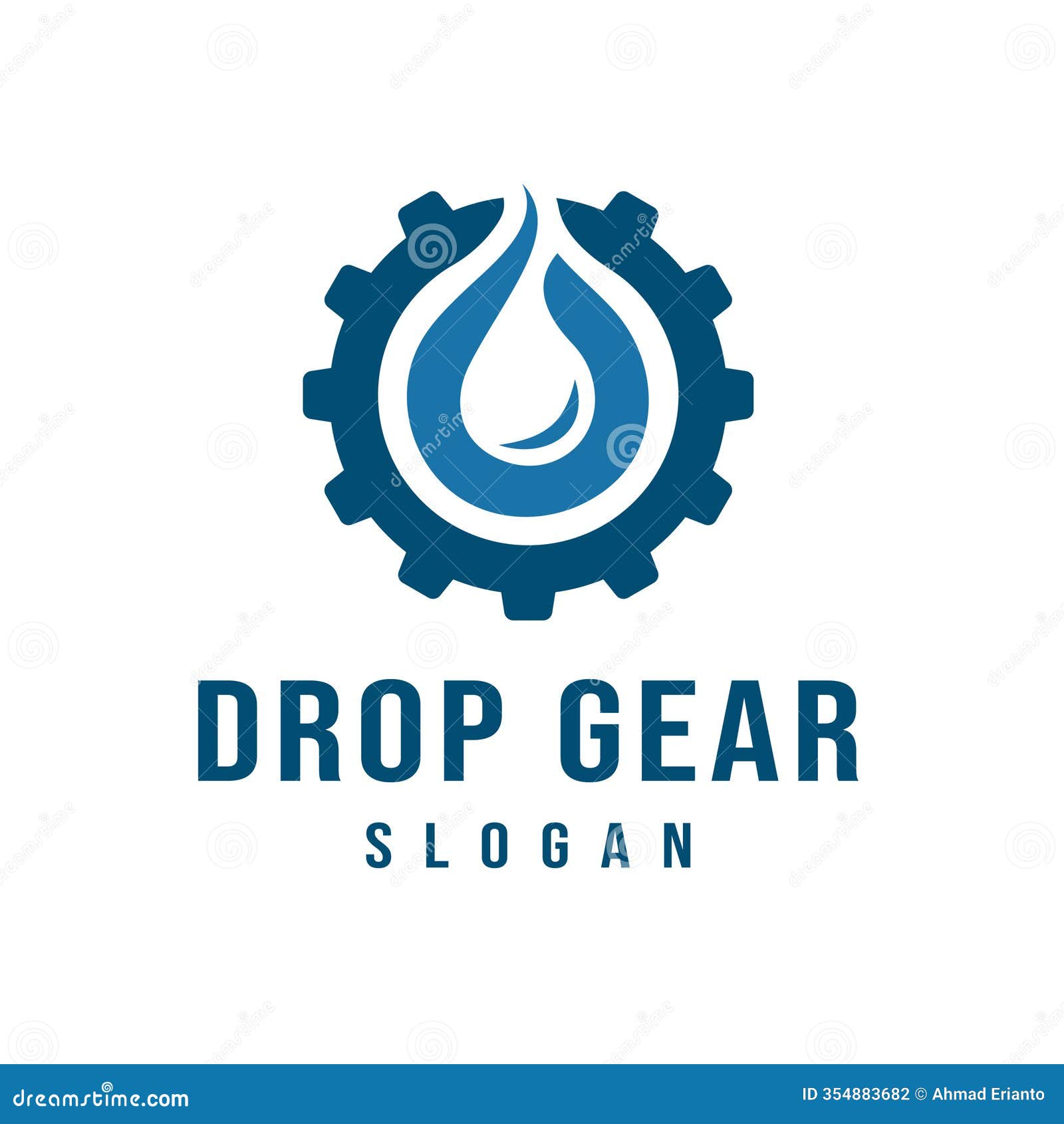 Gear Design Illustration with Simple Water Drop Vector Stock ...