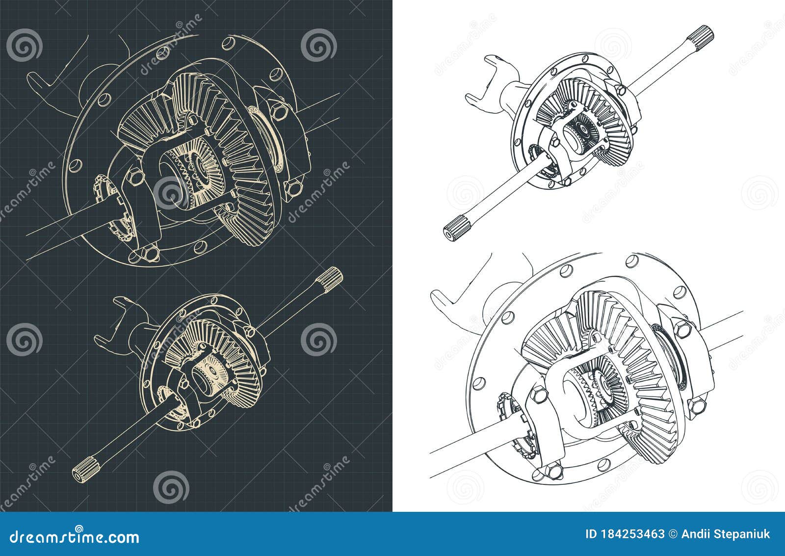 Gear Differential Drawings Cartoon Vector | CartoonDealer.com #184253463