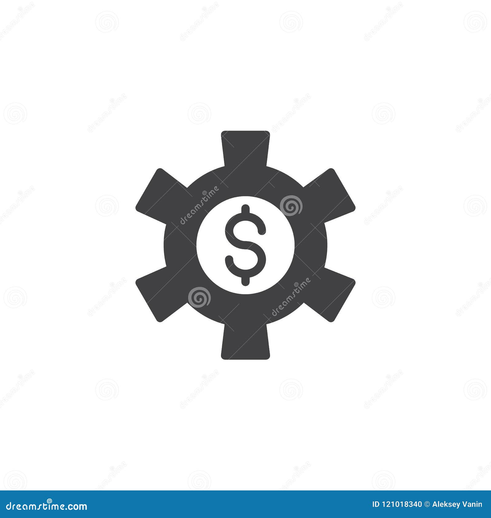 Gear and Dollar Vector Icon Stock Vector - Illustration of cogwheel ...