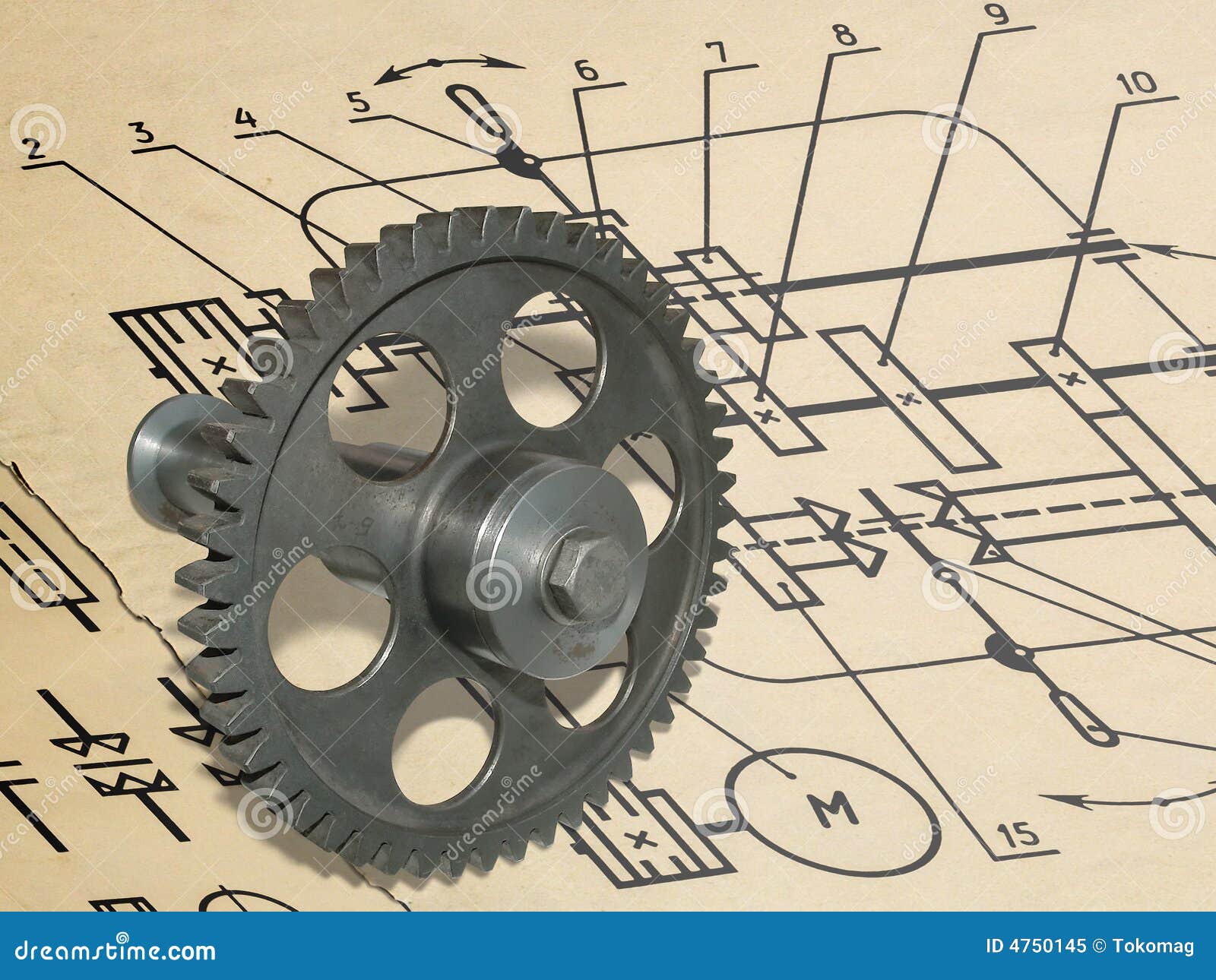Gear drawing stock image. Image of engineering, motion - 4750145