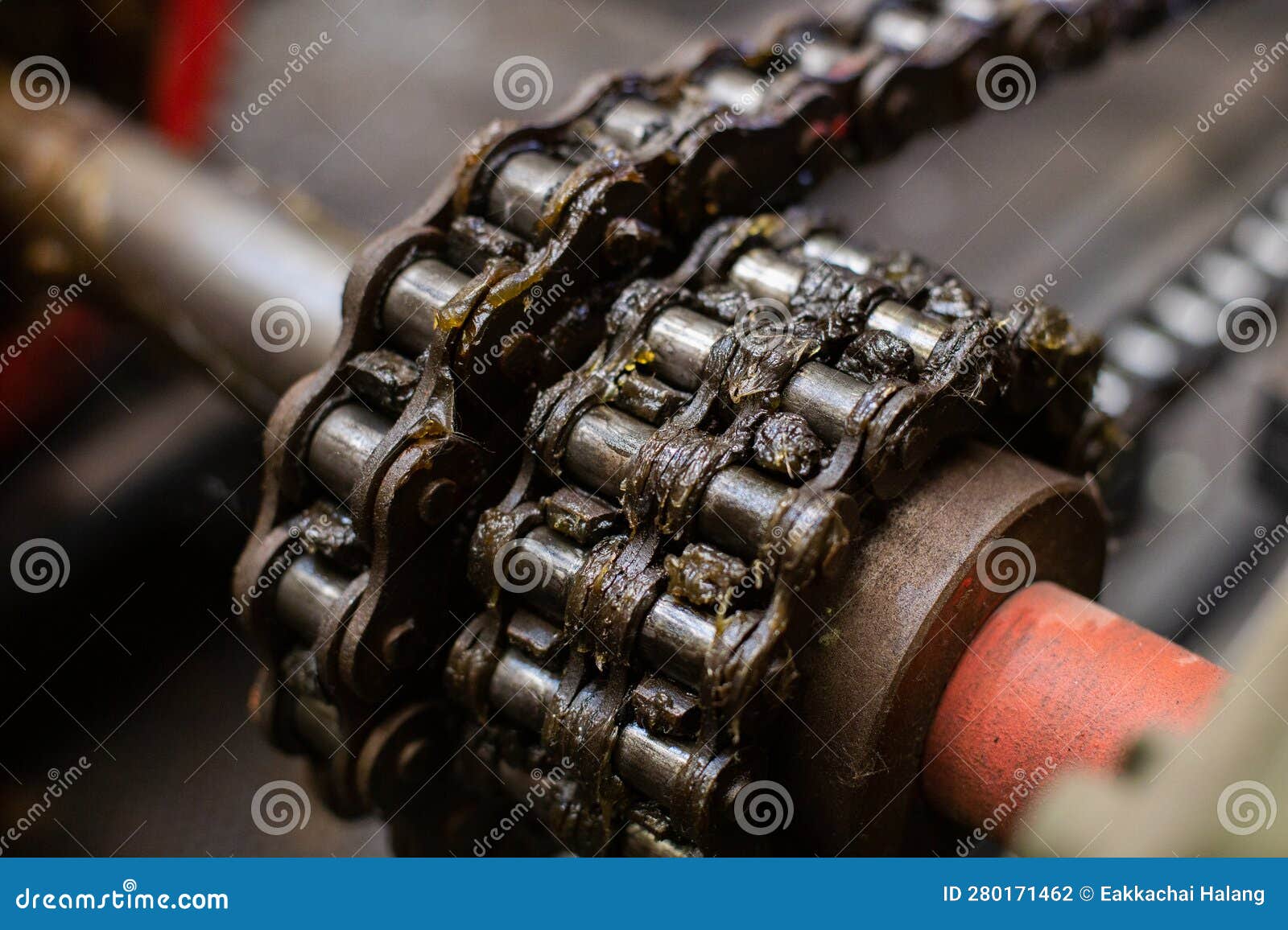 Gear Drive Chain Machine Engine Industry. Connect Motion of Machinery ...