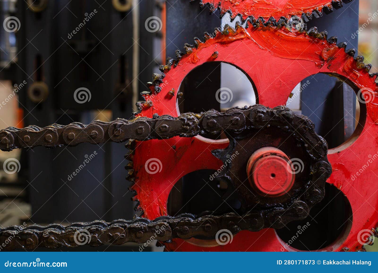 Gear Drive Chain Machine Engine Industry. Connect Motion of Machinery ...