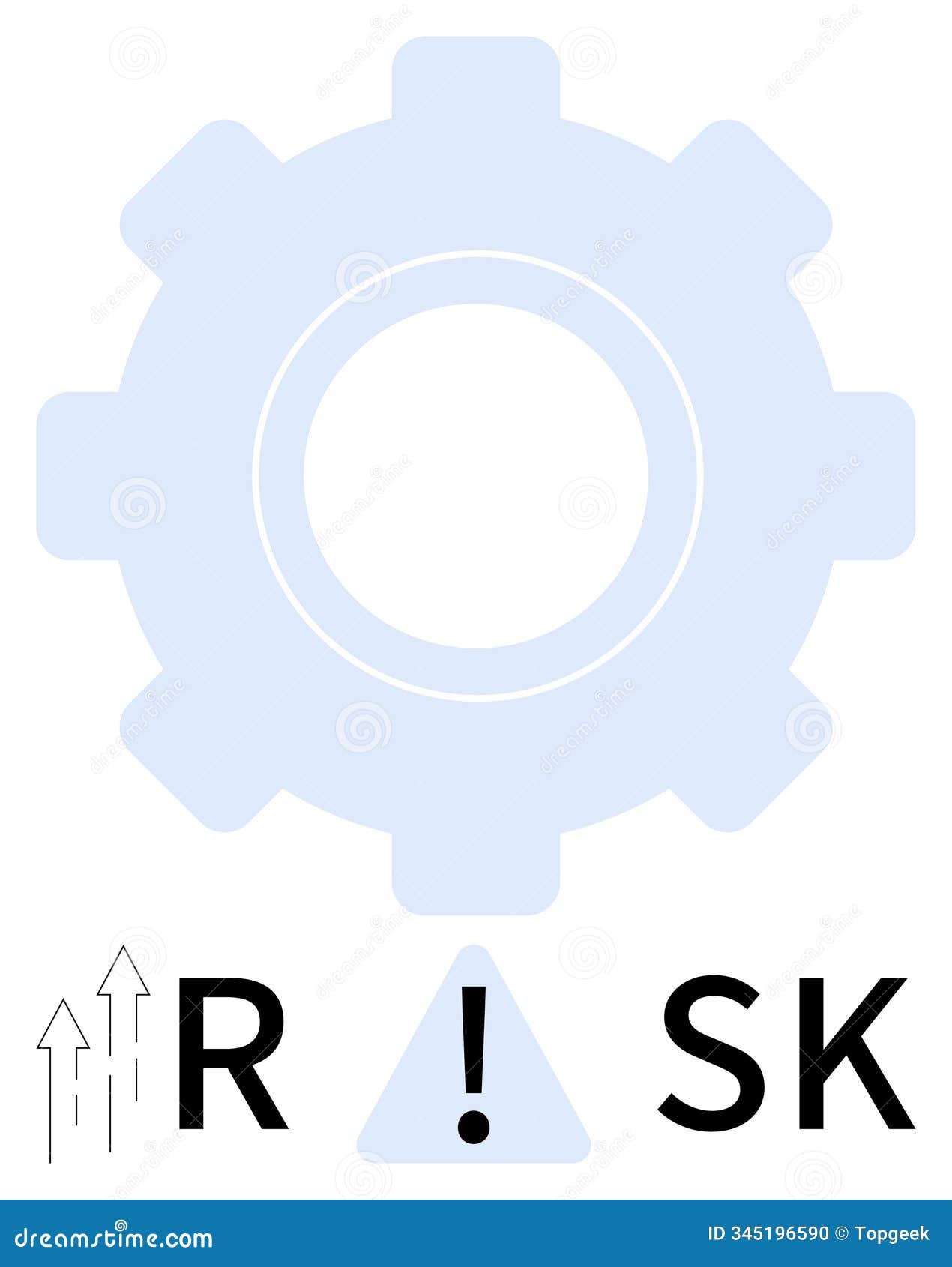 Gear with Exclamation Point in Triangle Representing Risk and Arrows ...