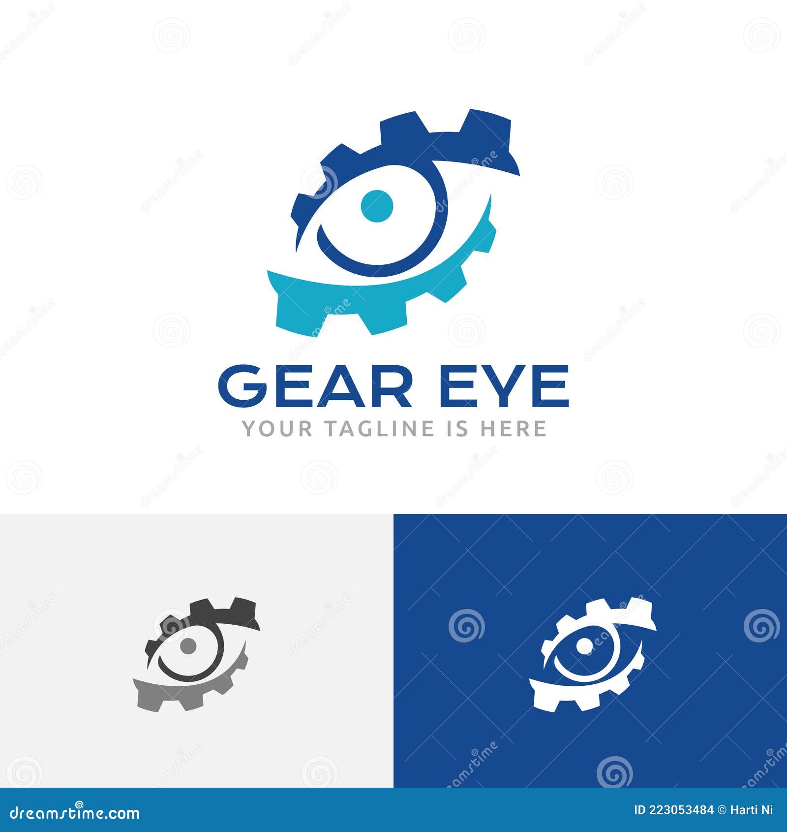 Gear Eye Setting Focus Strategy Business Industry Logo Stock Vector ...