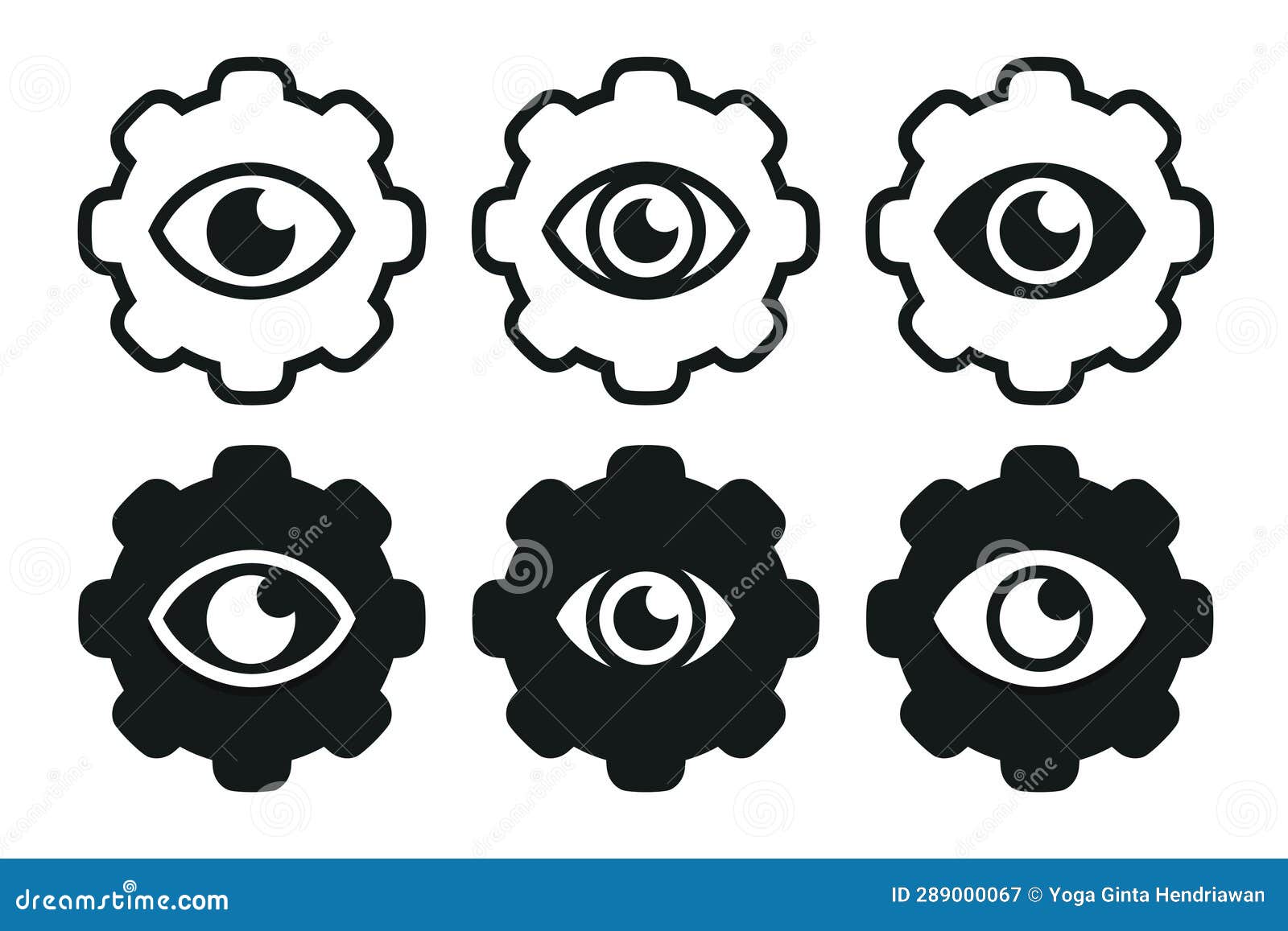 Gear Eye Symbol. Illustration Vector Stock Vector - Illustration of ...