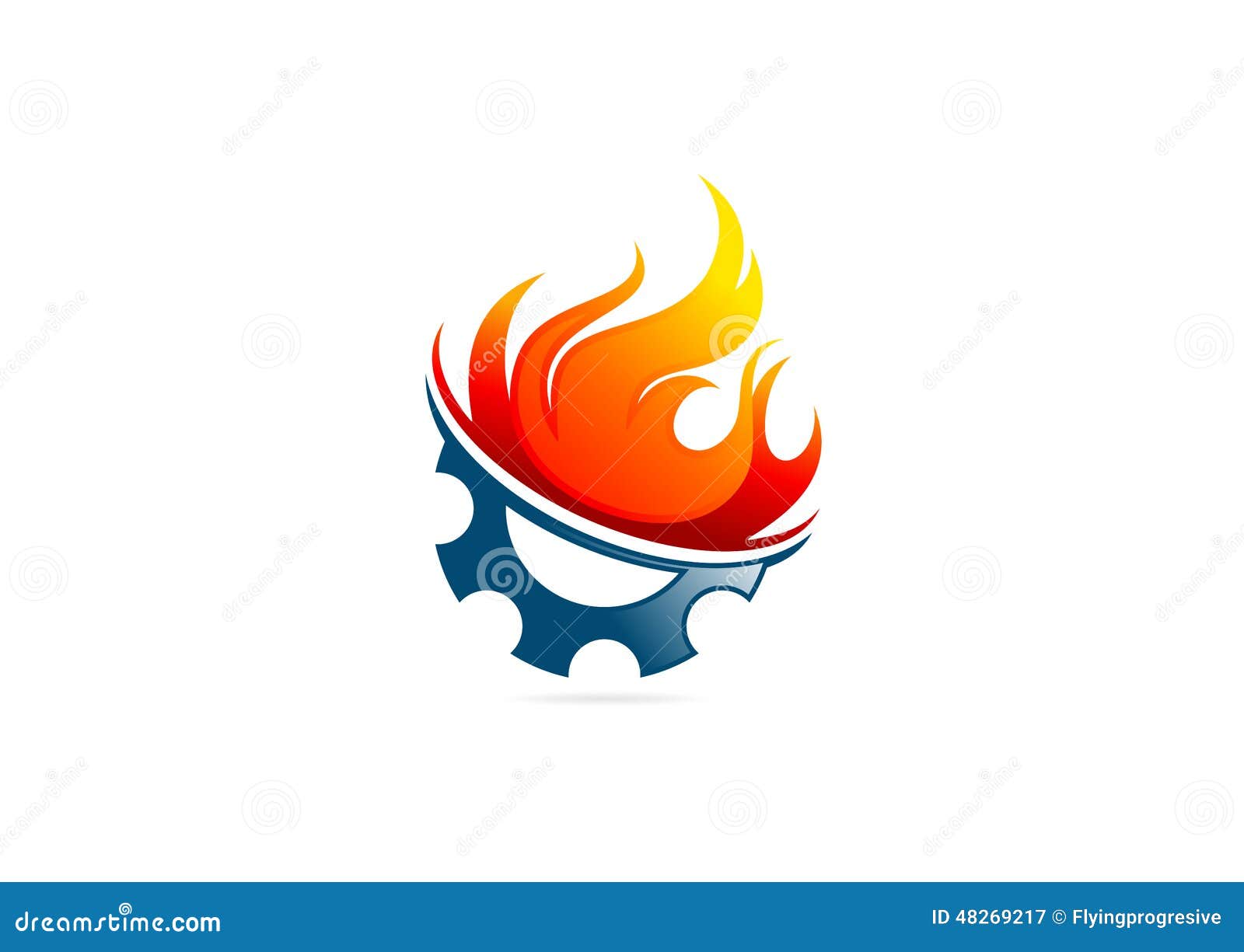 Gear flame fire logo stock illustration. Illustration of identity ...
