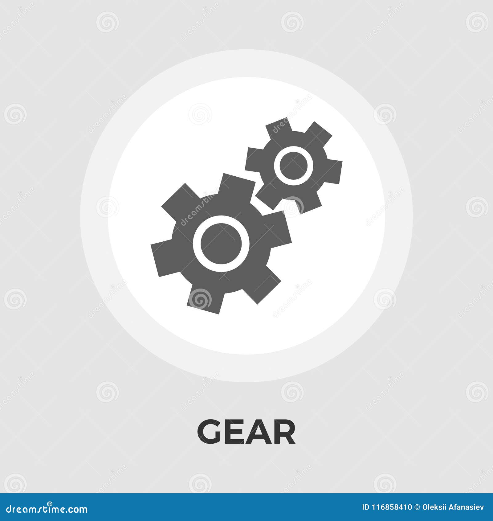 Gear Flat Icon stock vector. Illustration of frame, machine - 116858410
